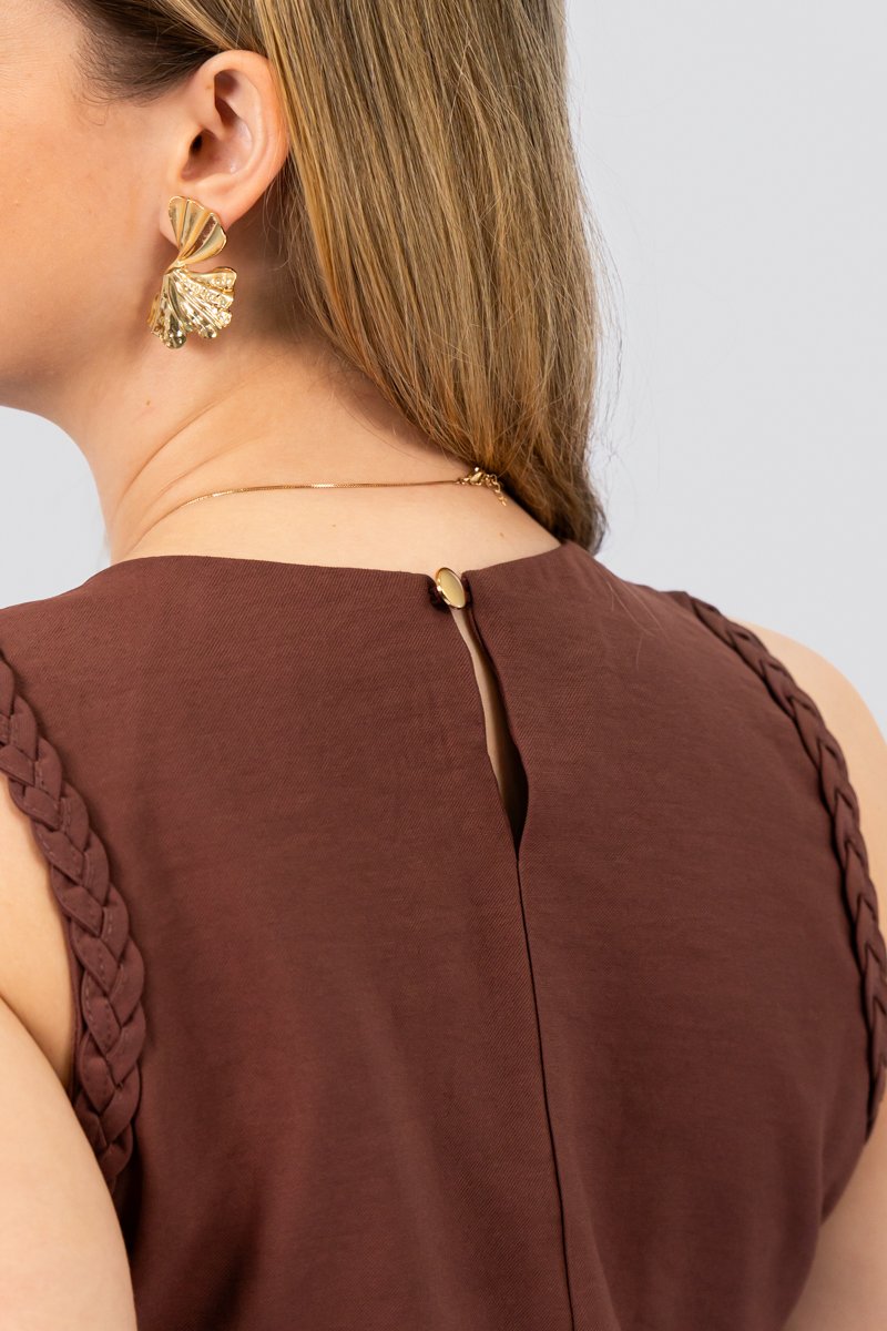 Conjunto Feminino Social Elegante Camille na Cor Marrom | Vejú